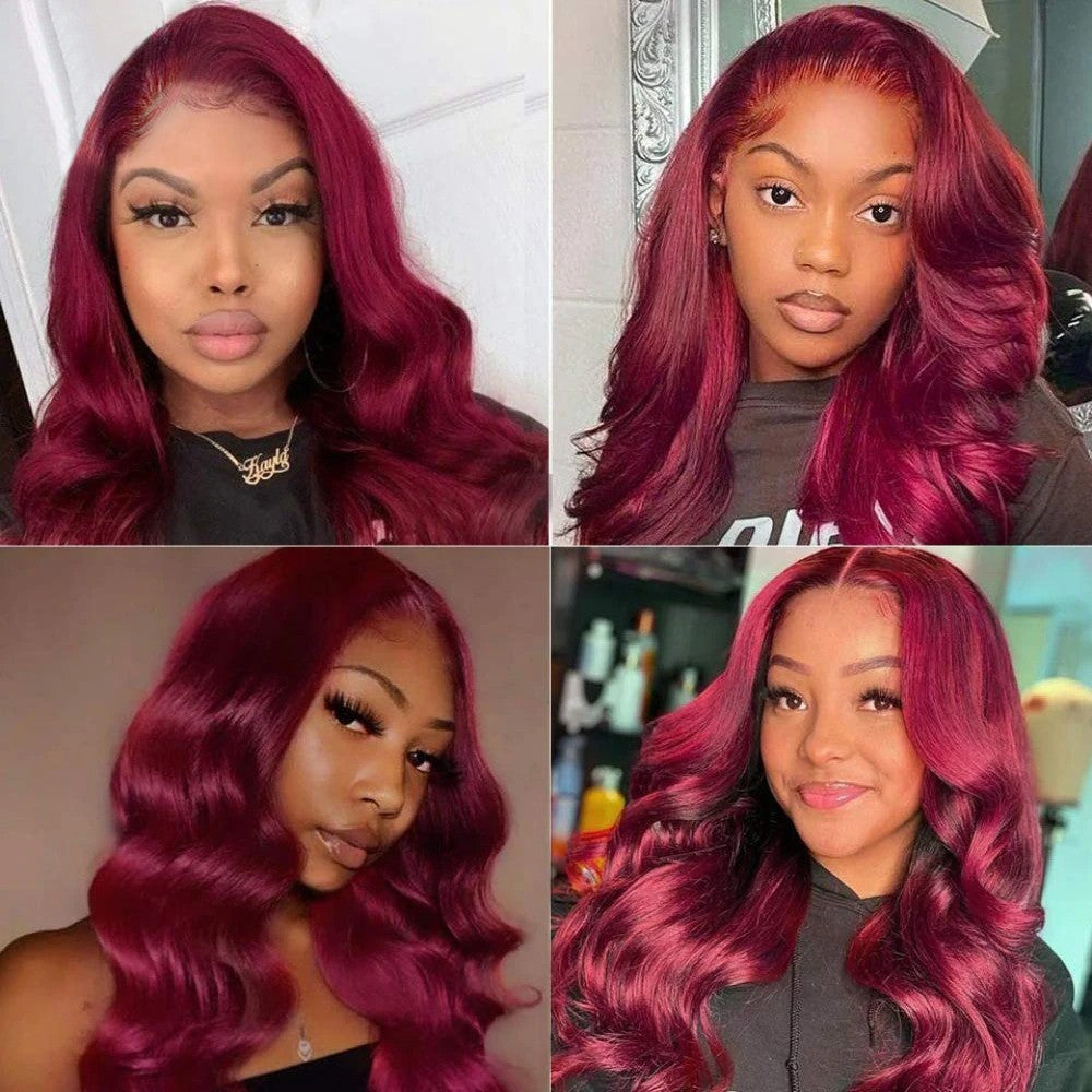 13x4 Body Wave 99j Burgundy Wig | beautiful queen hair – beautifulqueenhair
