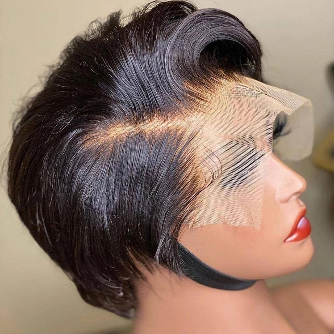 Bone Straight Pixie Cut Human Hair Wigs | beautiful queen hair ...